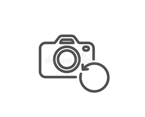 Recovery Photo Camera Line Icon Backup Data Sign Restore Information Vector Stock Vector