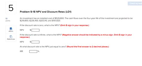 Solved Problem 9 15 Calculating Profitability Index Lo7