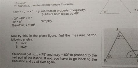 Solved Solution To Find M∠ X Use The Exterior Angle Theorem 100° 40° X Circ By Subtraction
