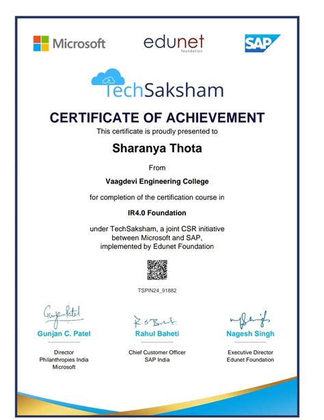 sharanya thota on linkedin microsoft edunetfoundation sap