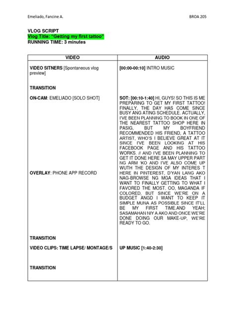 Vlog Script Pdf Vlog Script Pdf