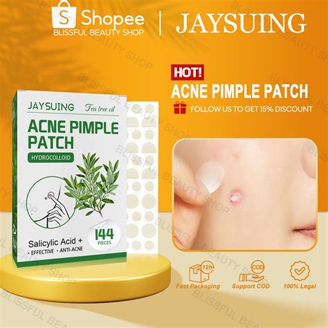 Jaysuing Pimple Patch 144pcs Hydrocolloid Salicylic Acid Tea Tree Oil