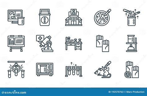 Experimentation Linear Icons Signs Symbols Vector Line Illustration