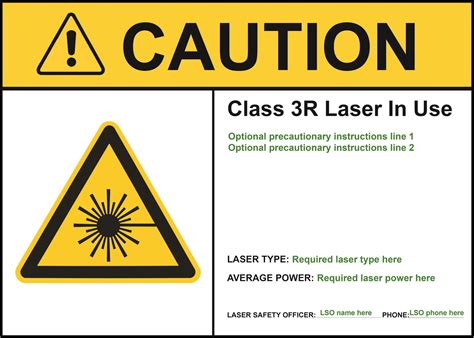 Caution Class 3r Laser In Use Laser Warning Sign Phillips Safety