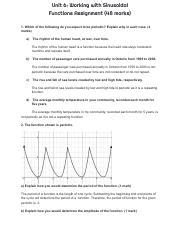 Copy Of Unit Working With Sinusoidal Functions Pdf Unit Working With Sinusoidal Functions
