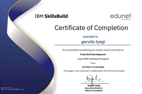 garvita tyagi on linkedin internship frontend development