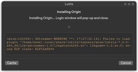 cannot install origin r lutris