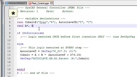 Syscad Tutorial Section 832 Part 1 Add Input Variables To A Pgm