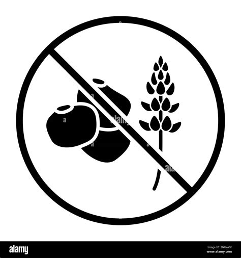 No Lupin One Color Icon Food Ingredients And Allergens Concept Stock