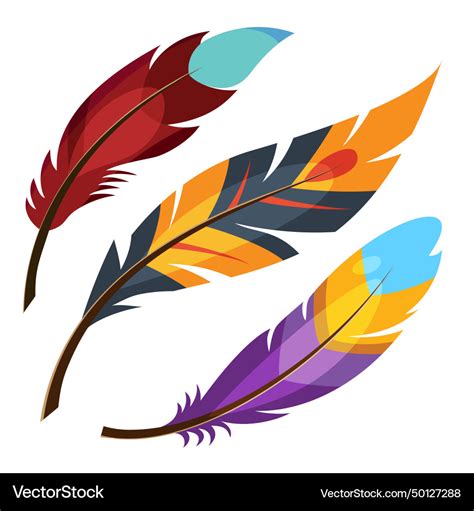 Feather Color Set Royalty Free Vector Image Vectorstock