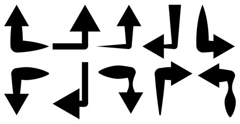 Corner Up Down Arrow Direction Traffic Signal Curved Arrow Navigation