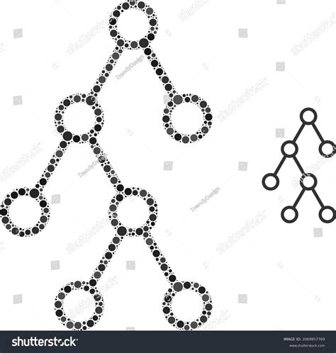 Binary Hierarchy Vector Collage Circle Dots Stock Vector Royalty Free
