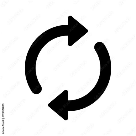 Rotating Arrow In Line Style Icon Sync Arrows Symbol Exchange Convert Circular Cyclic