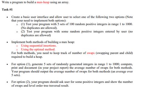 Write A Program To Build A Max Heap Using An Array Chegg