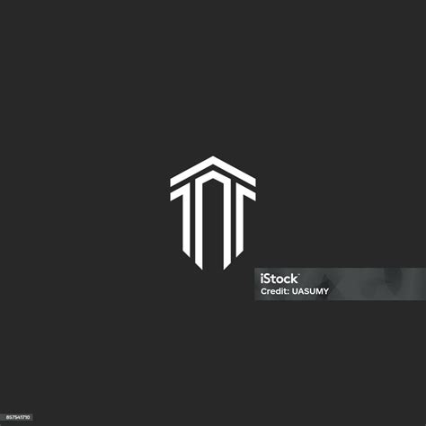 편지 T 모노 그램 조합 두 글자 Tt 평행선의 모양 방패 창조적인 아이디어 현대 엠 블 럼 Hipster 타이 포 그래피 디자인 요소의 아이소메트릭 형태 알파벳 T에 대한