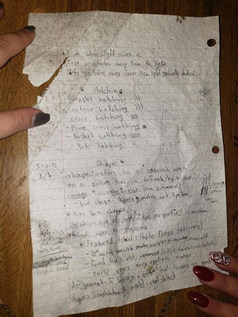 Art Class Notes From 2015 Foundpaper