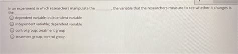 solved the variable that the researchers measure to see
