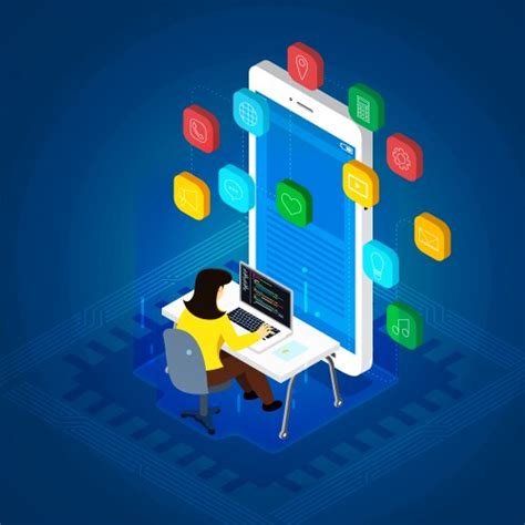 Isometric Mobile Development Royalty Free Vector Image