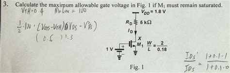 Solved Calculate The Maximum Allowable Gate Voltage In Fig Chegg