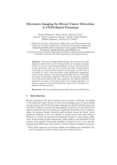Pdf Microwave Imaging For Breast Cancer Detection A Cots Based Prototype