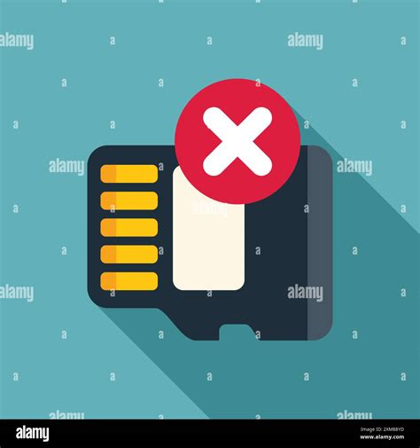 Sd Card Is Not Working Properly Its Showing An Error With A Red Cross Symbol Stock Vector