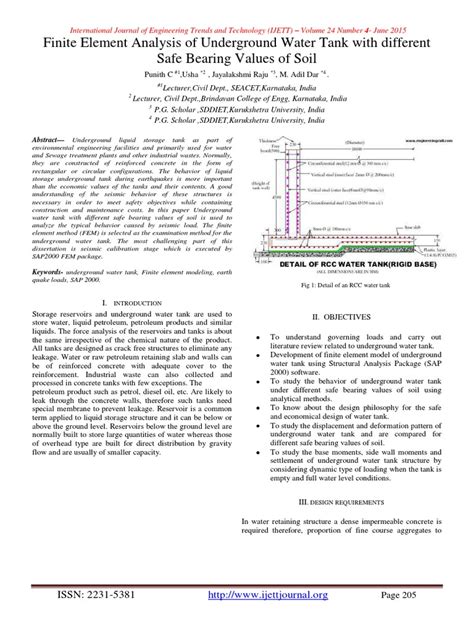 Finite Element Analysis Of Underground Water Tank With Different Pdf