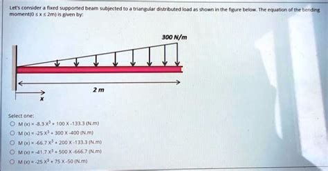 solved let s consider a fixed supported beam subjected to a triangular