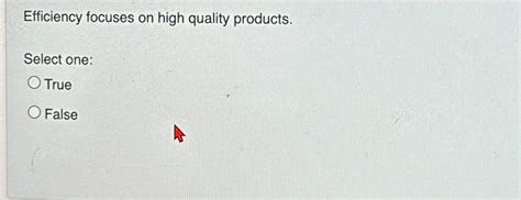 solved efficiency focuses on high quality products select