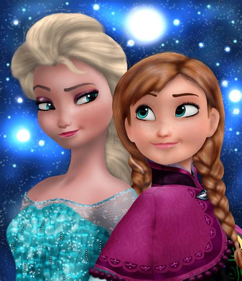Fan Art Elsa And Anna From Frozen By Orchideearts92 On Deviantart