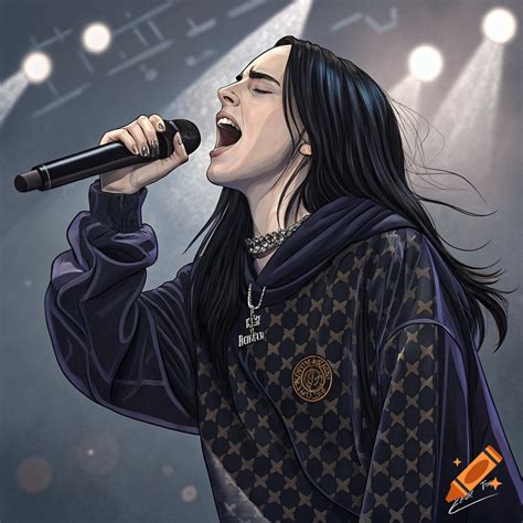 Billie Eilish Singing On Craiyon