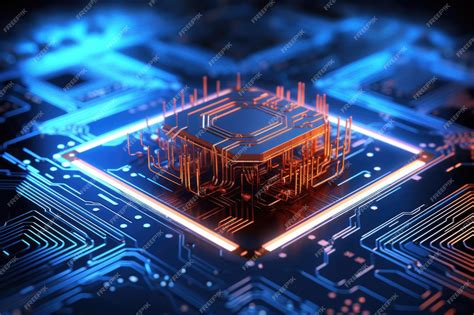 Premium Photo Advanced Ai Visualization Circuit Board Neural Networking In 3d