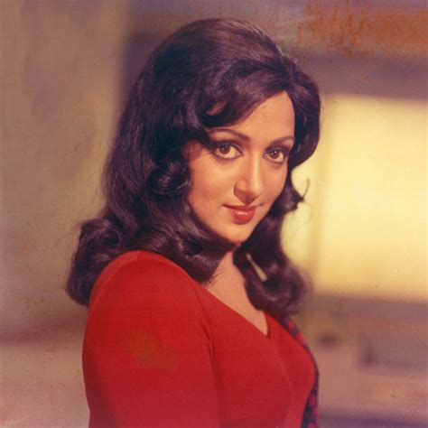 Hema Malini Portrait In A Red Long Elegant Dress Still From The Movie “charas” Personal