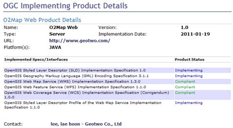 On Spatial Ogc Compliant And Implementing Products