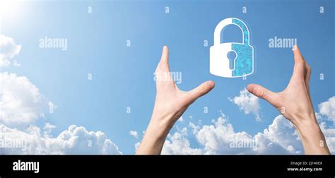 Cyber Security Network Padlock Icon And Internet Technology Networking