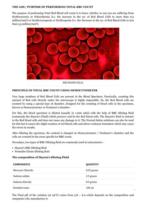 SOLUTION Red Blood Cell Count By Hemocytometer Hematology Practicals Studypool