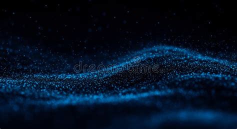 Abstract Blue Particle Wave Background Digital Flow Data Stream Technology Stock Illustration