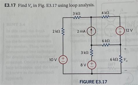 Solved E Find Vo In Fig E Using Loop Analysis Chegg