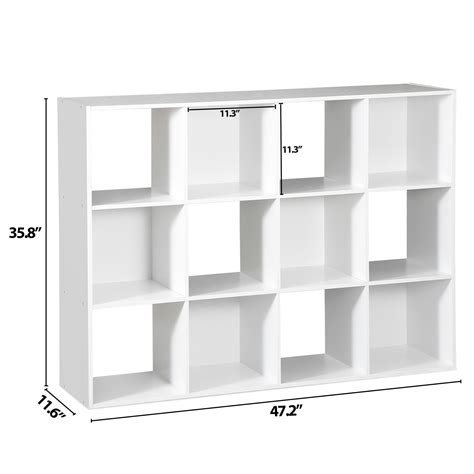 12 Cube Cubby Bookcase Open Standing Book Shelving Cabinet Display Cube Shelves Soluções E
