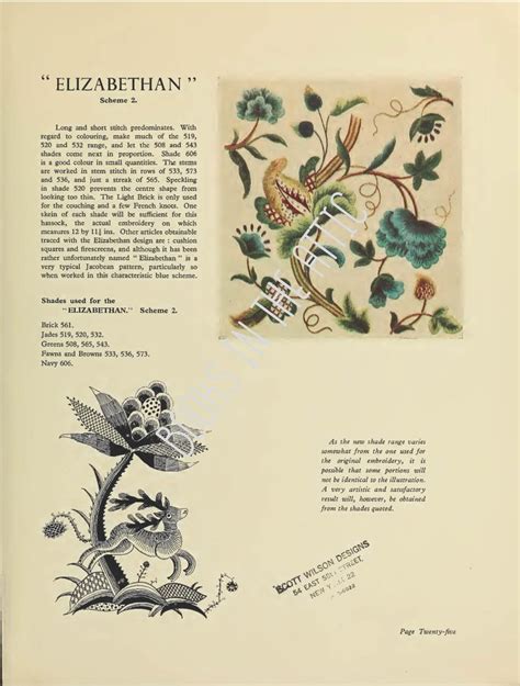 Jacobean Embroidery Pattern Book Pdf Digital Download Jacobean