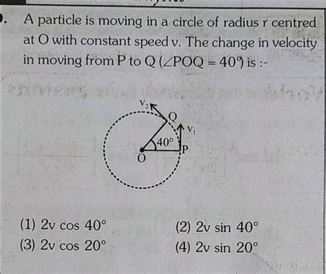A Particle Is Moving In A Circle Of Radius Mathrm R Centred At Mathrm