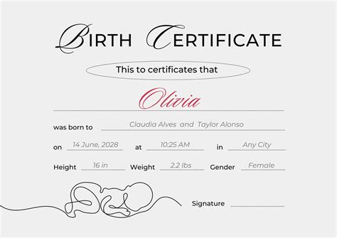 Simple Birth Certificate Template