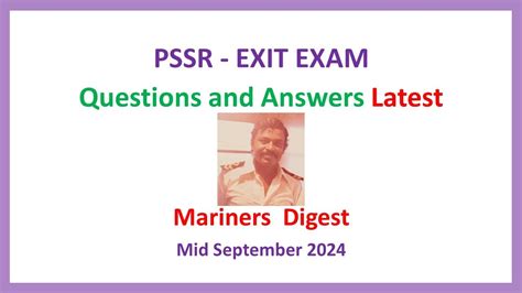 Pssr Exit Exam Questions And Answers Latest Youtube