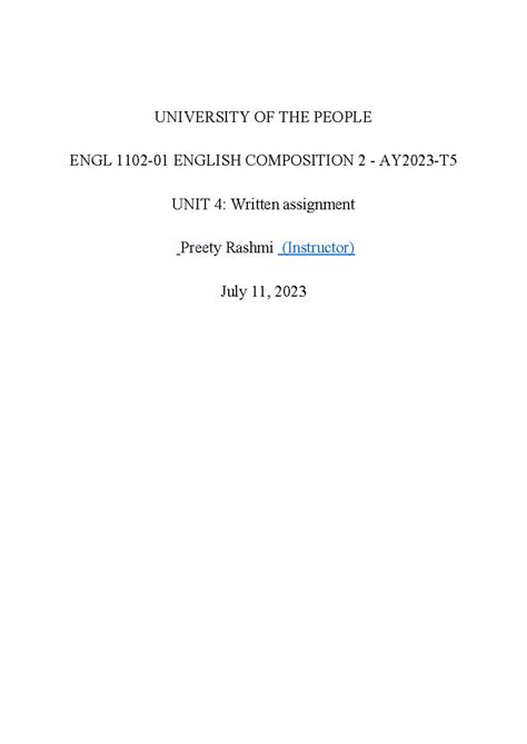 engl 1102 unit 4 written assignment university of the people engl