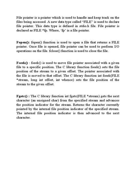 Fopen Fopen Function Is Used To Open A File That Returns A File Pdf