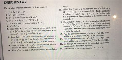 solved exercises 4 4 2 use variation of parameters to solve