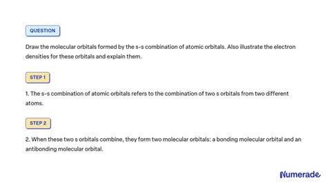 Solved Draw The Molecular Orbitals Formed By The S S Combination Of Atomic Orbitals Also
