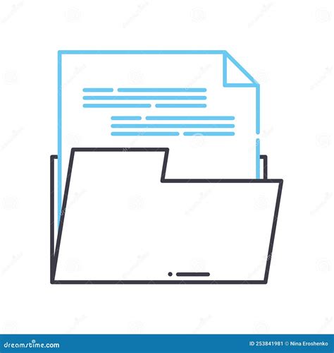 Folder With Document Line Icon Outline Symbol Vector Illustration