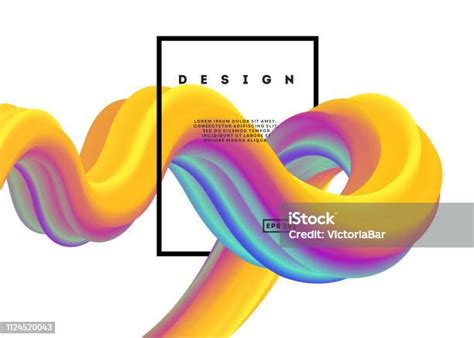 트렌디한 추상적인 기하학적 배경입니다 3 차원 유체 모양 그림입니다 0명에 대한 스톡 벡터 아트 및 기타 이미지 0명 3