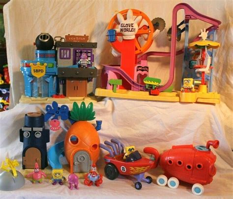 Imaginext Spongebob Playset Bikini Bottom Glove World Jail Car Bus Figures Lot 2027822400