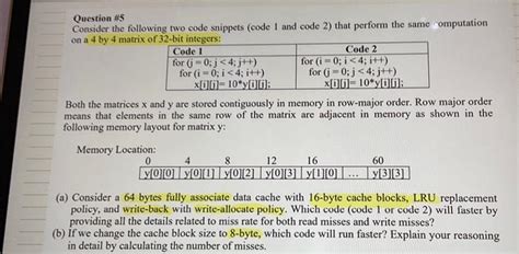 Solved How Did You Know Which Code Is Row Major Order And